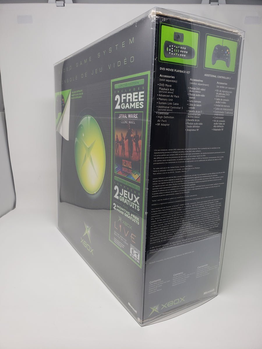BOX PROTECTOR FOR MICROSOFT XBOX ORIGINAL SYSTEM CLEAR PLASTIC CASE ...