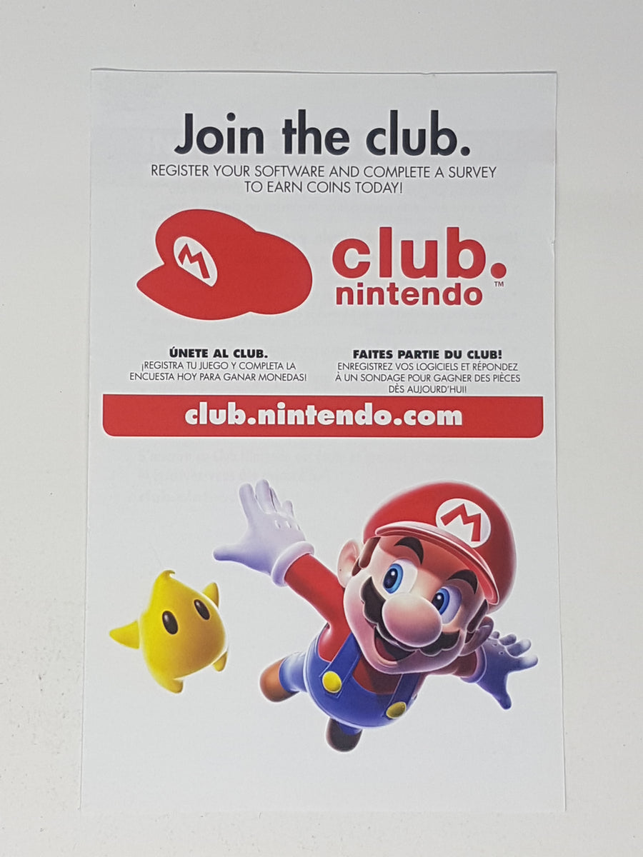 Club Nintendo Super Mario Galaxy Join the Club [Insert] - Nintendo Wii ...