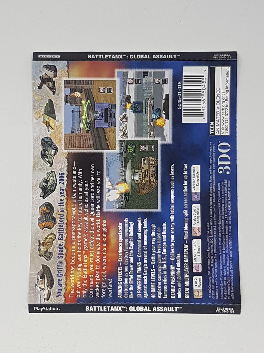 Battletanx Global Assault [Back Cover Art] - Sony Playstation 1 | PS1 ...
