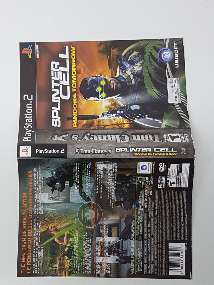 Splinter Cell Pandora Tomorrow [Cover art] - Sony Playstation 2 | PS2 ...